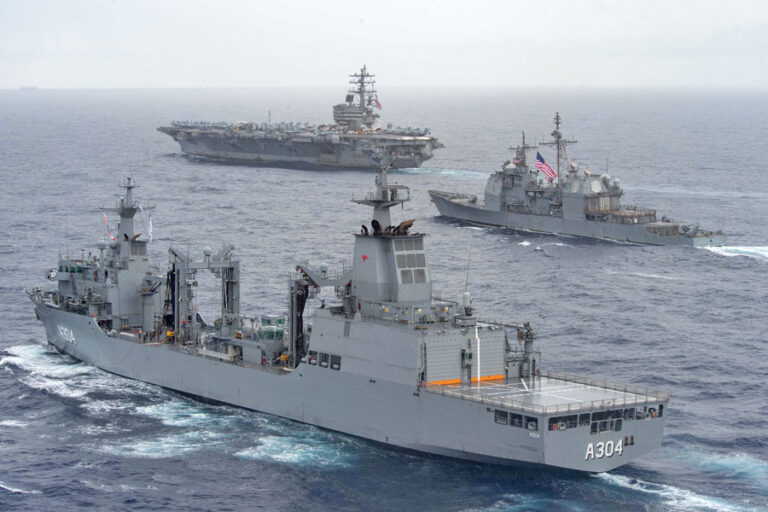 HMAS Stalwart Replenishes USS Ronald Reagan At Sea | Joint Forces News